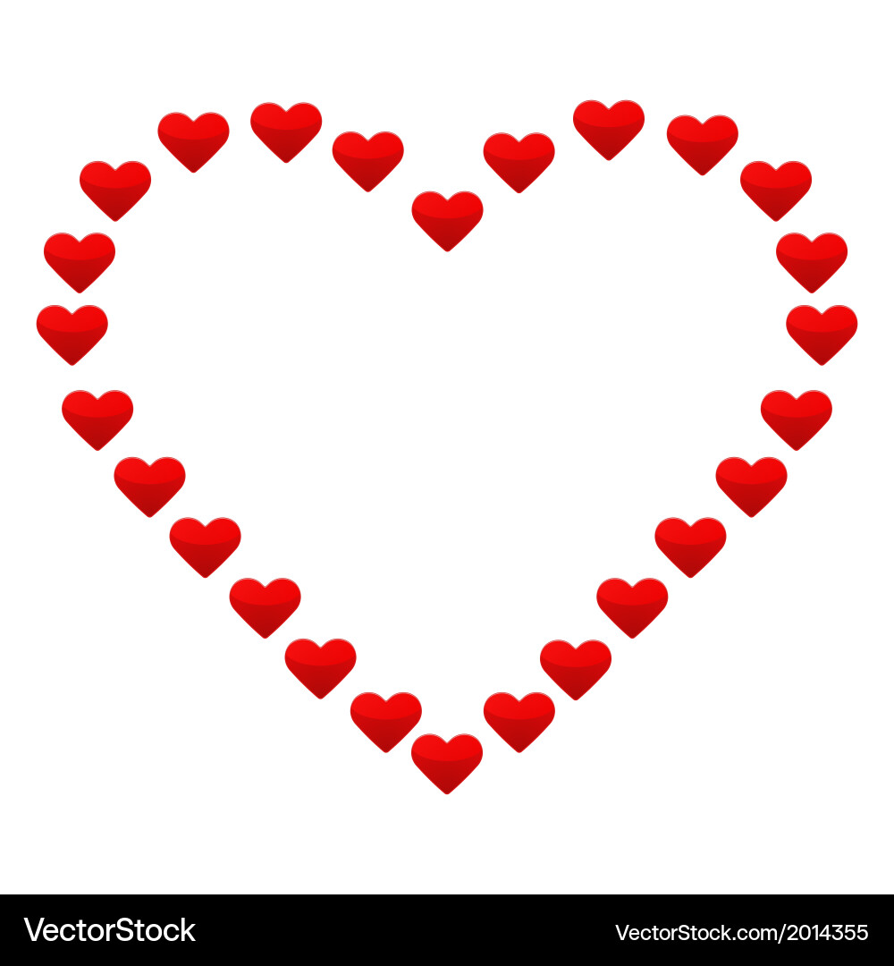 Big heart with small red hearts Royalty Free Vector Image