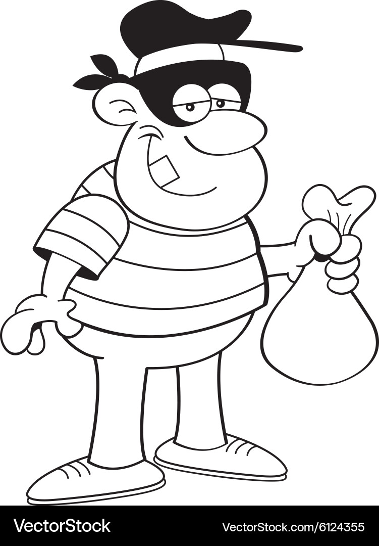 Cartoon thief Royalty Free Vector Image - VectorStock