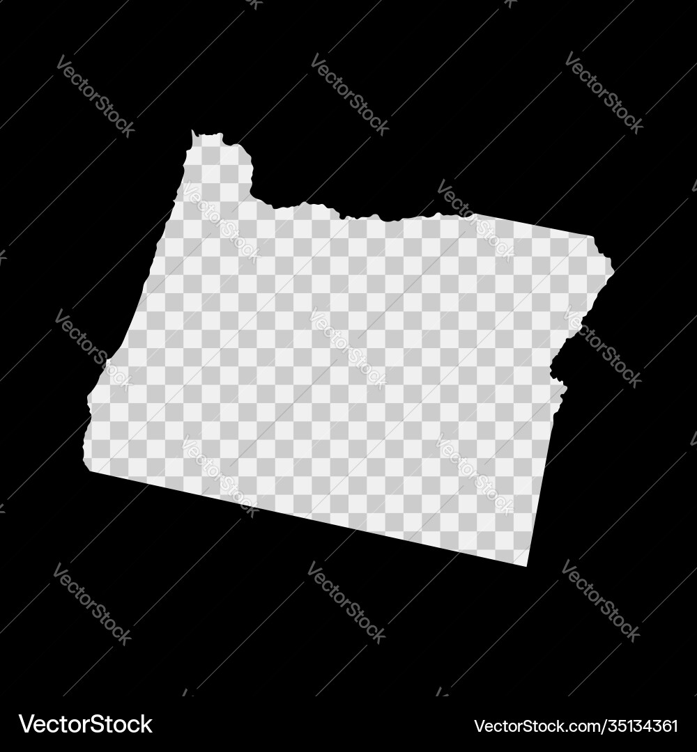 Oregon us state stencil map laser cutting Vector Image