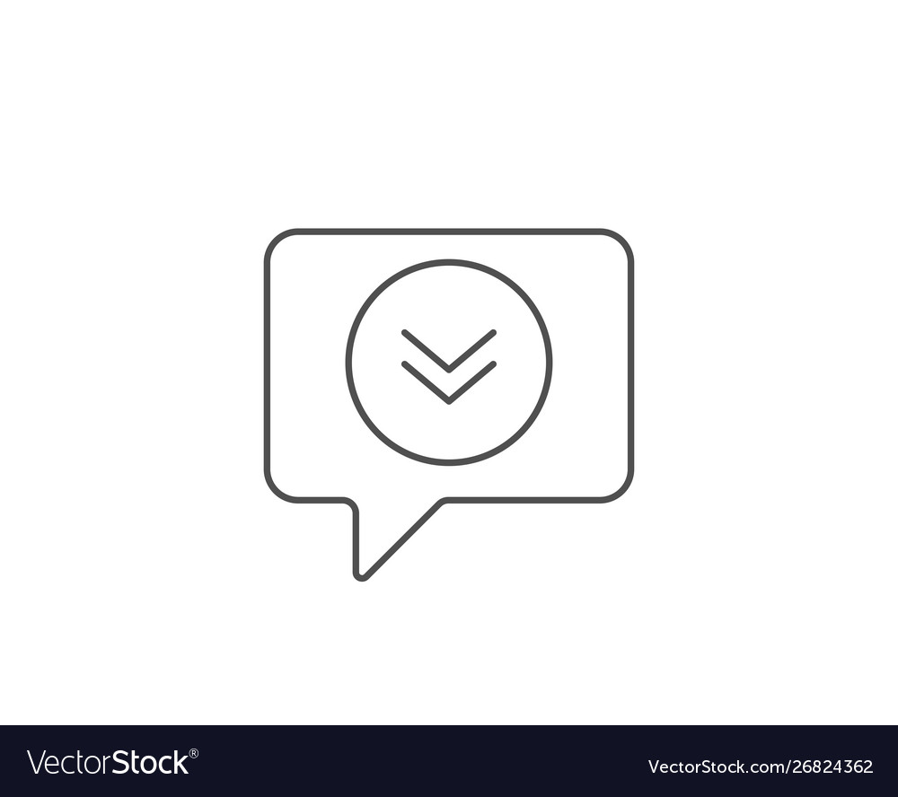 Scroll down button line icon scrolling screen Vector Image
