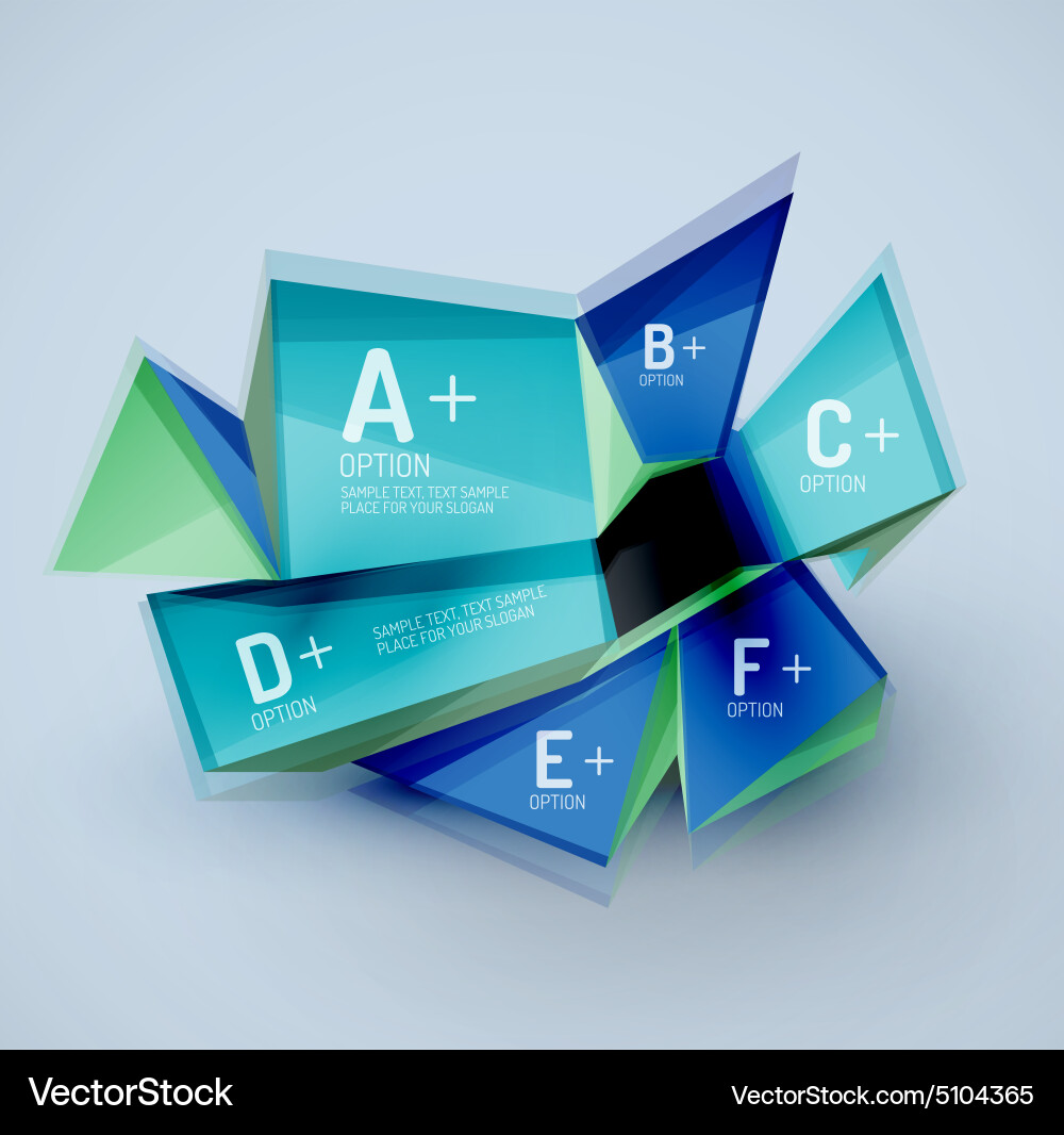 Geometric shapes with sample text abstract Vector Image