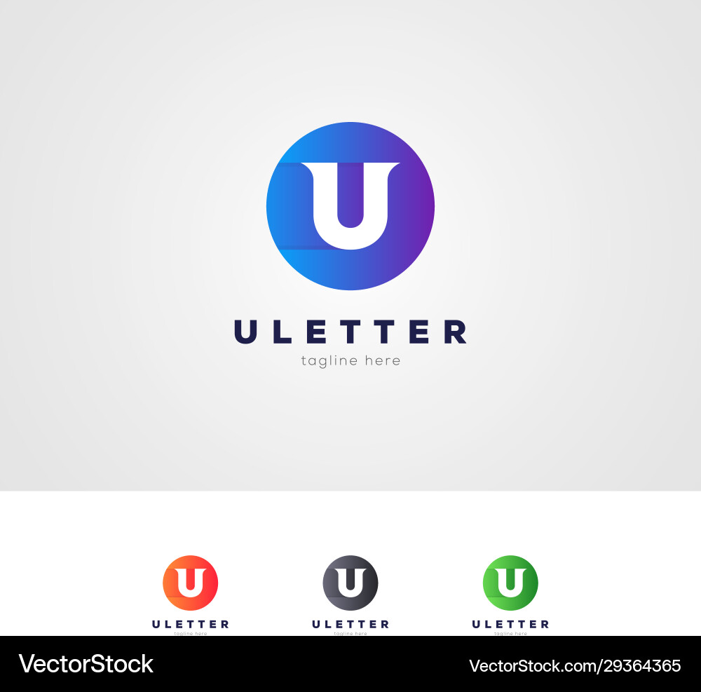Gradient u letter logo design template Royalty Free Vector