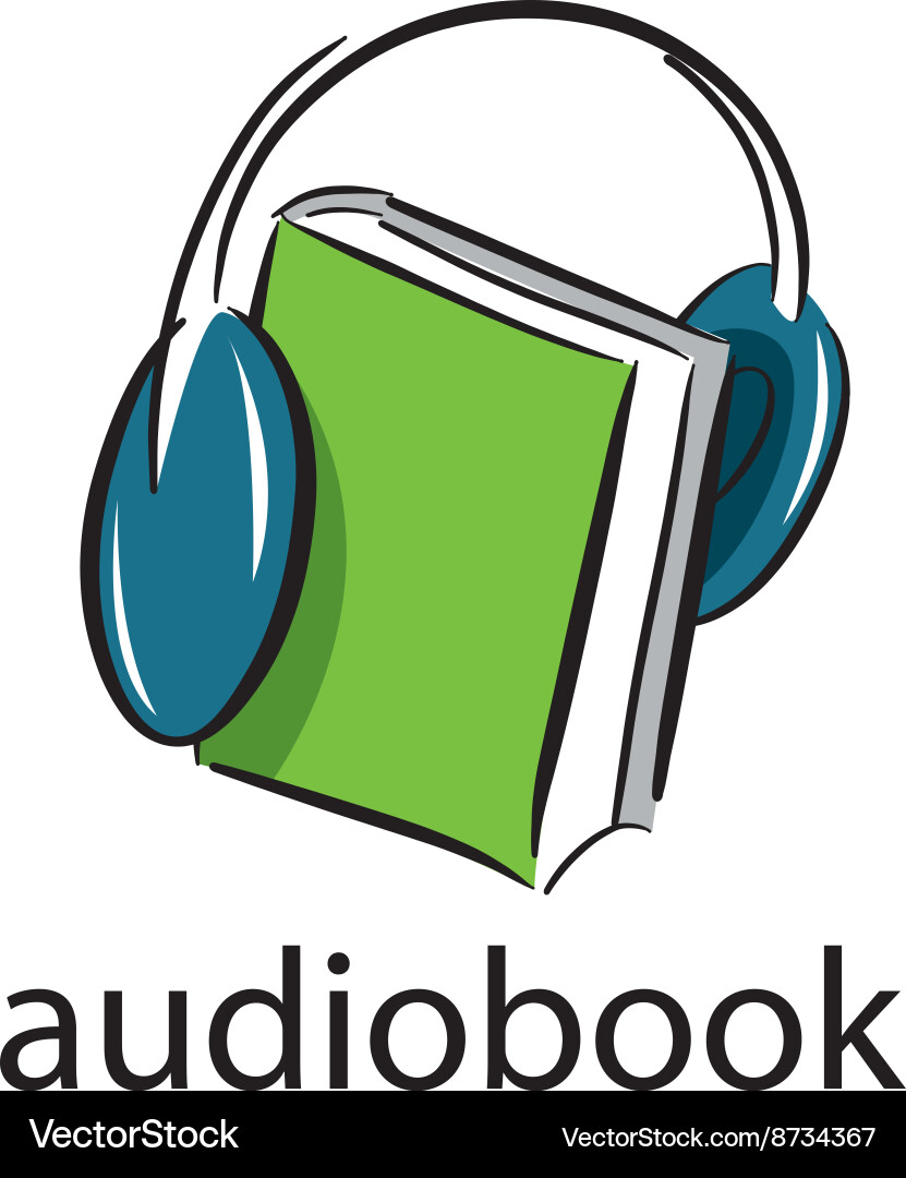 Audiobook logo template Royalty Free Vector Image