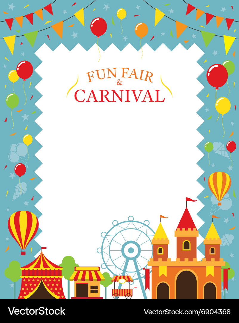 Amusement Park with Decoration Frame Royalty Free Vector