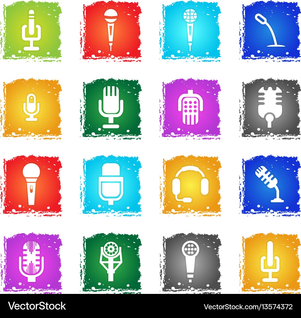 Microphone icon set Royalty Free Vector Image - VectorStock