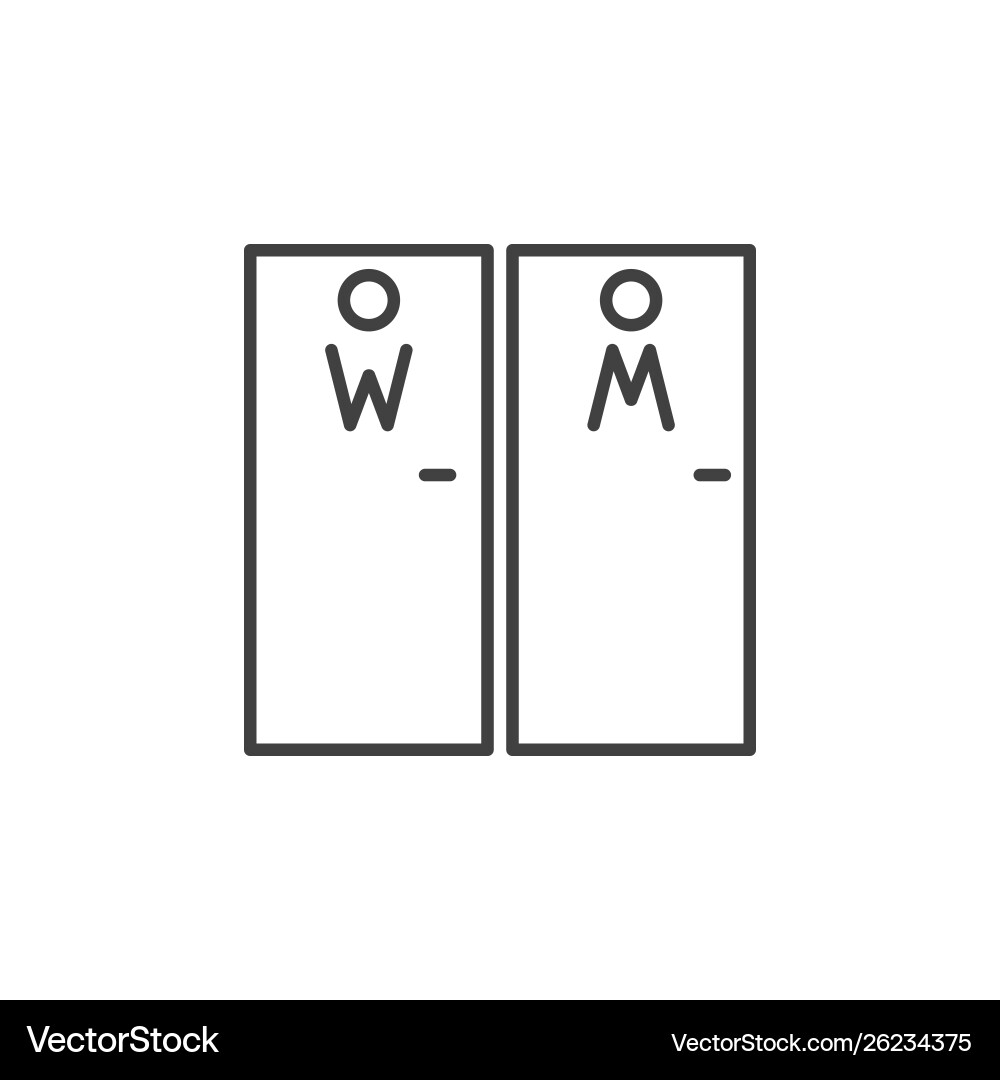 Wc doors concept icon in thin line style Vector Image