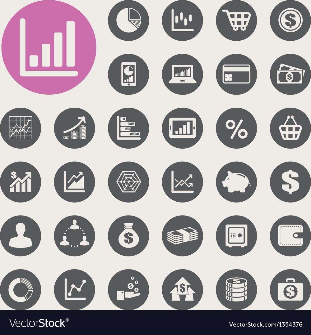 Business and finance icon set Royalty Free Vector Image