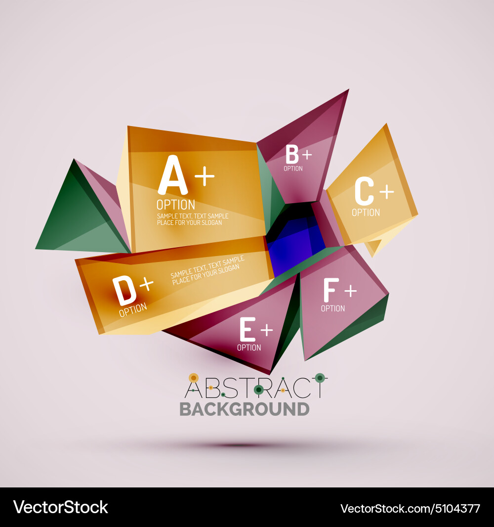 Geometric shapes with sample text abstract Vector Image