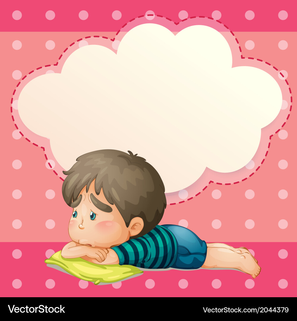 A sad young man with an empty callout Royalty Free Vector