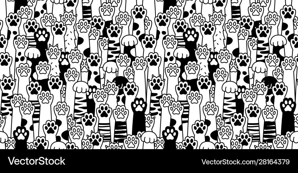 Cat paw seamless pattern breed isolated Royalty Free Vector