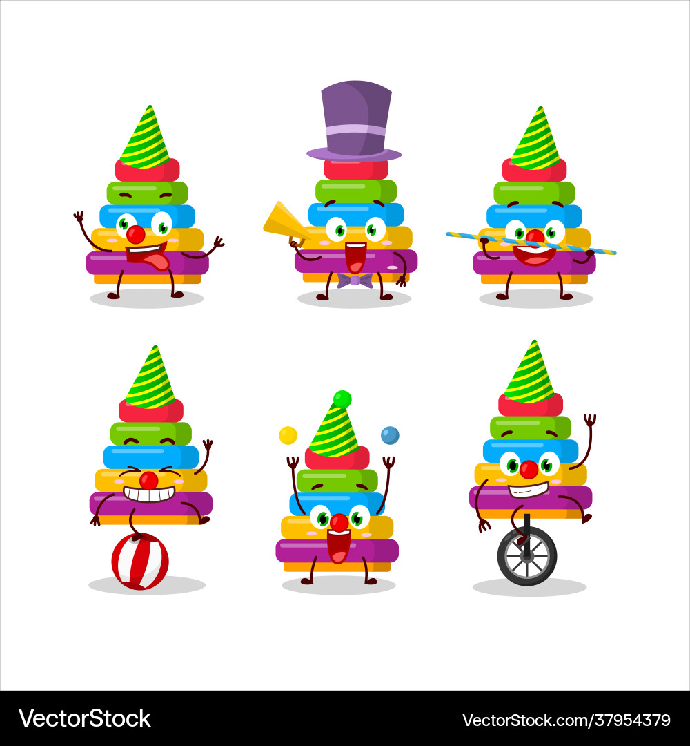 Pyramid block toys with various circus shows Vector Image