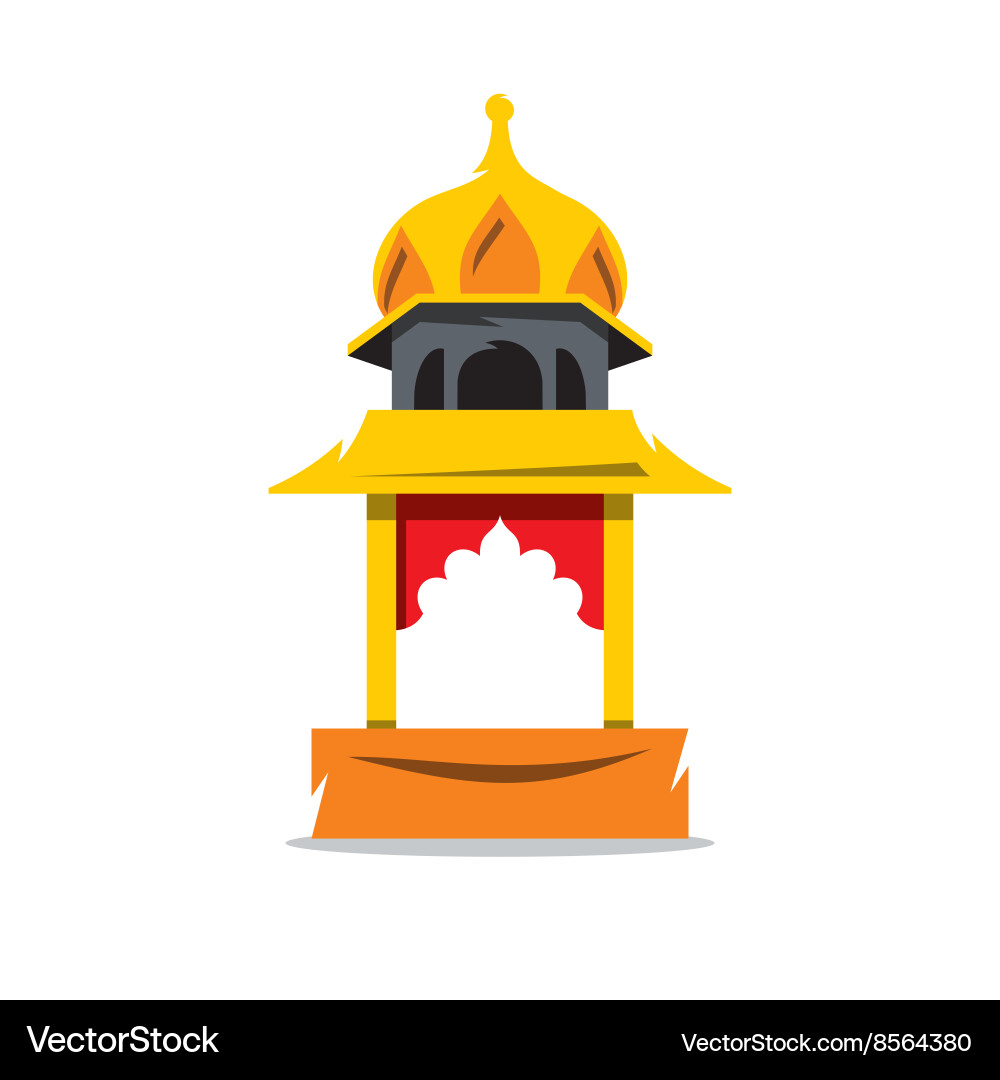 Indian Temple with arch Cartoon Royalty Free Vector Image