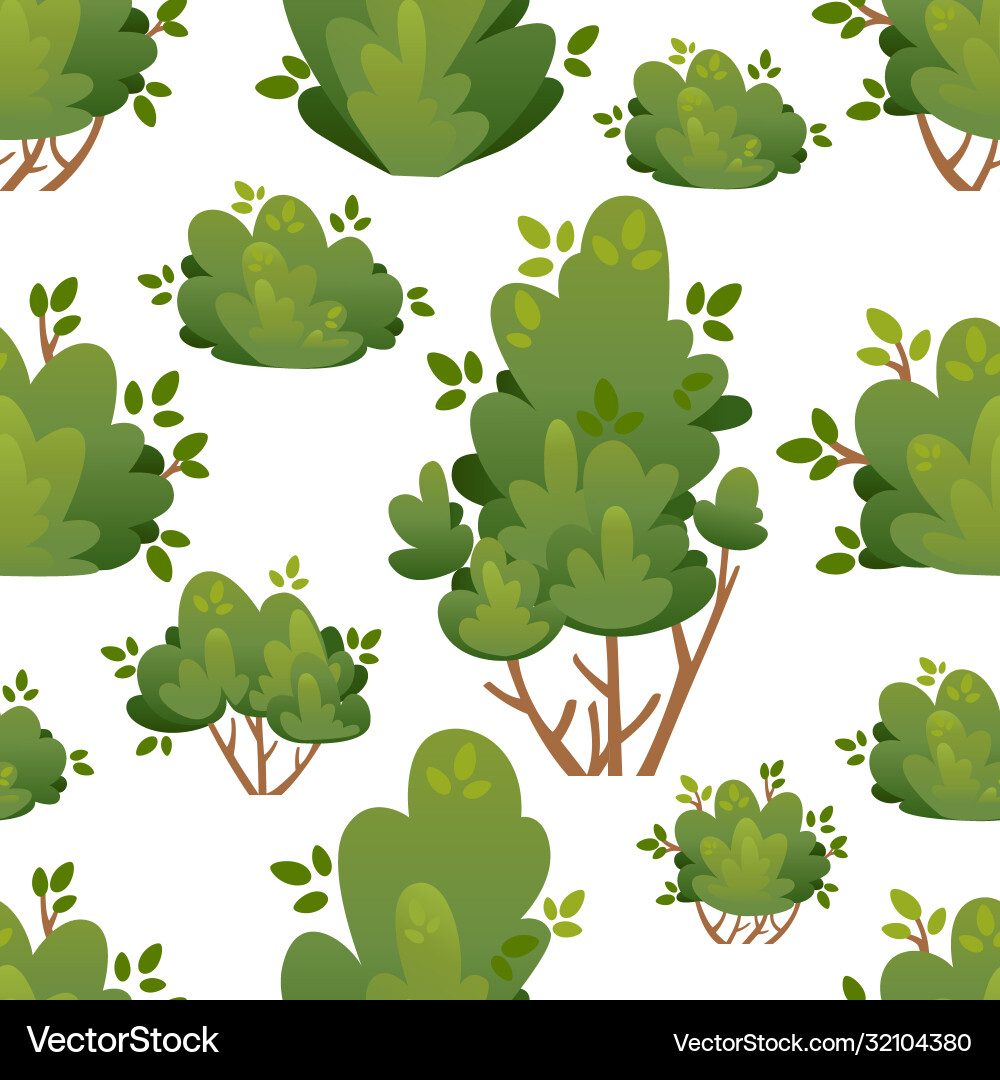 Seamless pattern natural bushes and garden Vector Image
