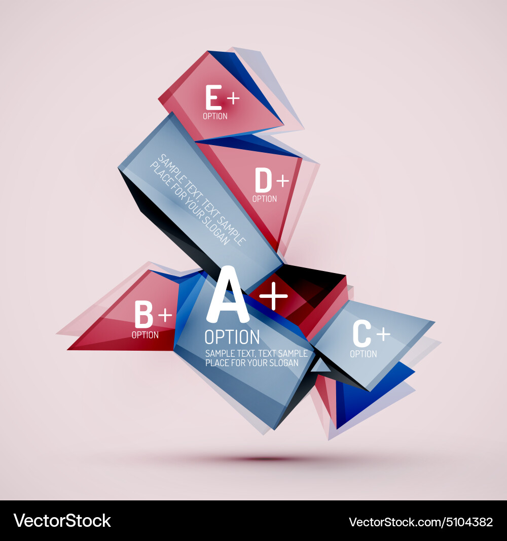 Geometric shapes with sample text abstract Vector Image