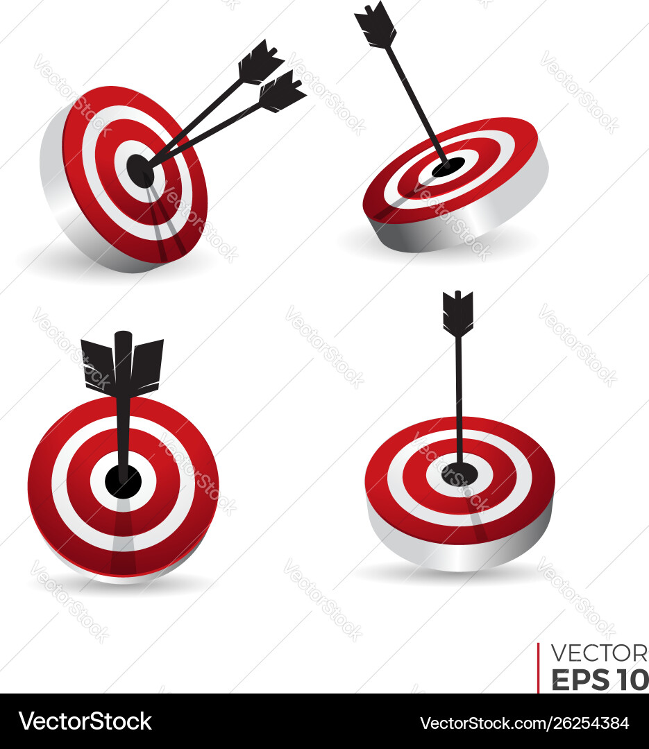 Set bulls eye isolated on white Royalty Free Vector Image