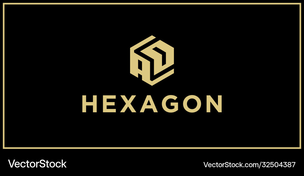 Ad hexagon logo design inspiration Royalty Free Vector Image