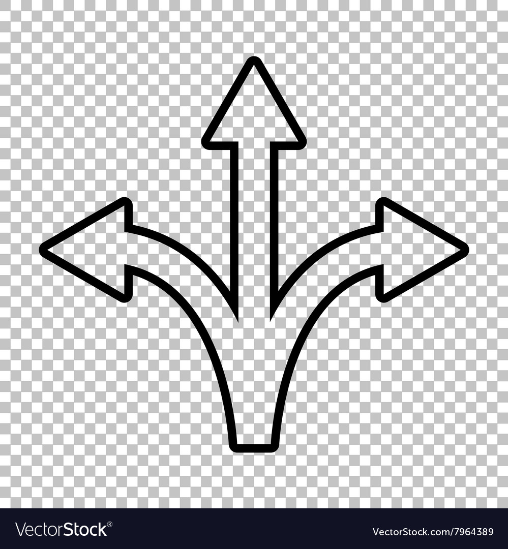 Three Way Direction Arrow Sign Royalty Free Vector Image