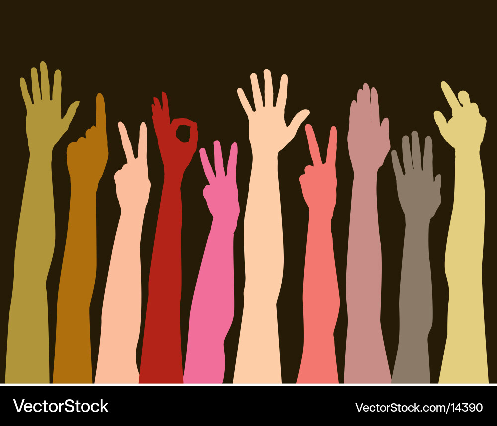 Hands of all races Royalty Free Vector Image - VectorStock