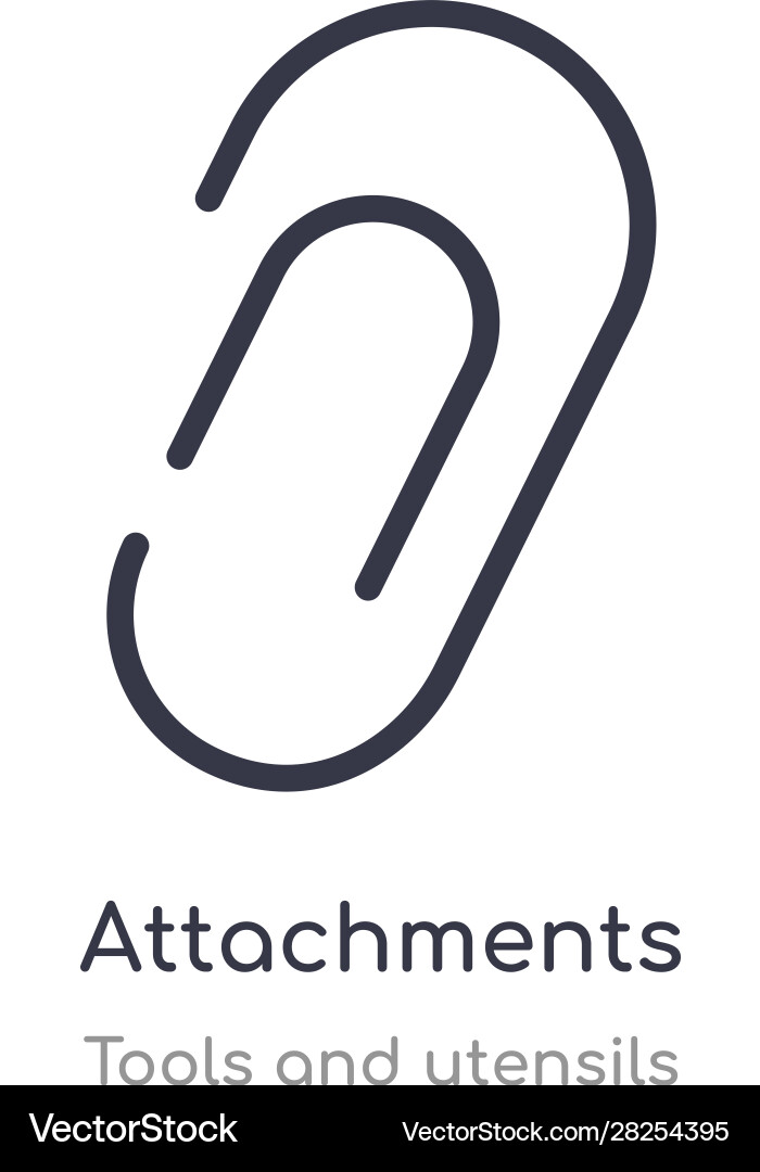 Attachments outline icon isolated line from tools Vector Image