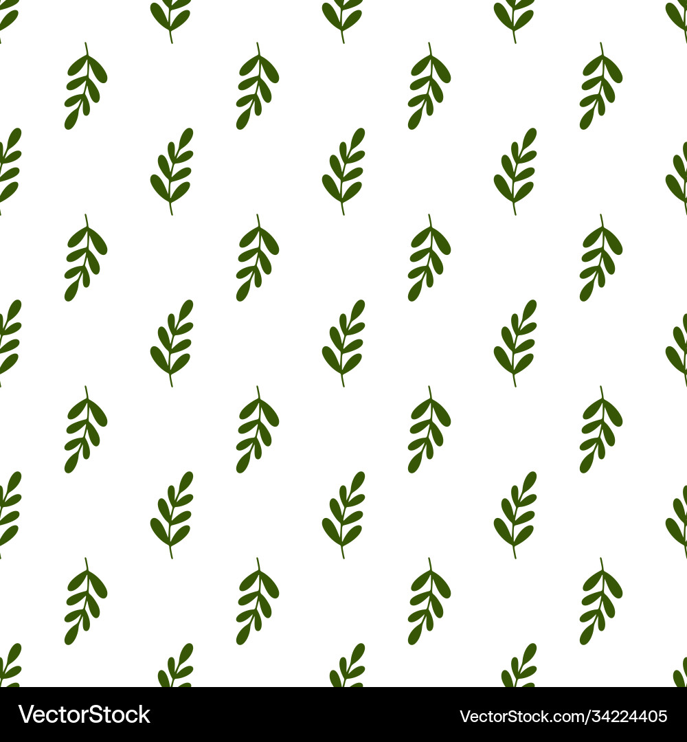 Tea leaves pattern seamless floral and herbal Vector Image