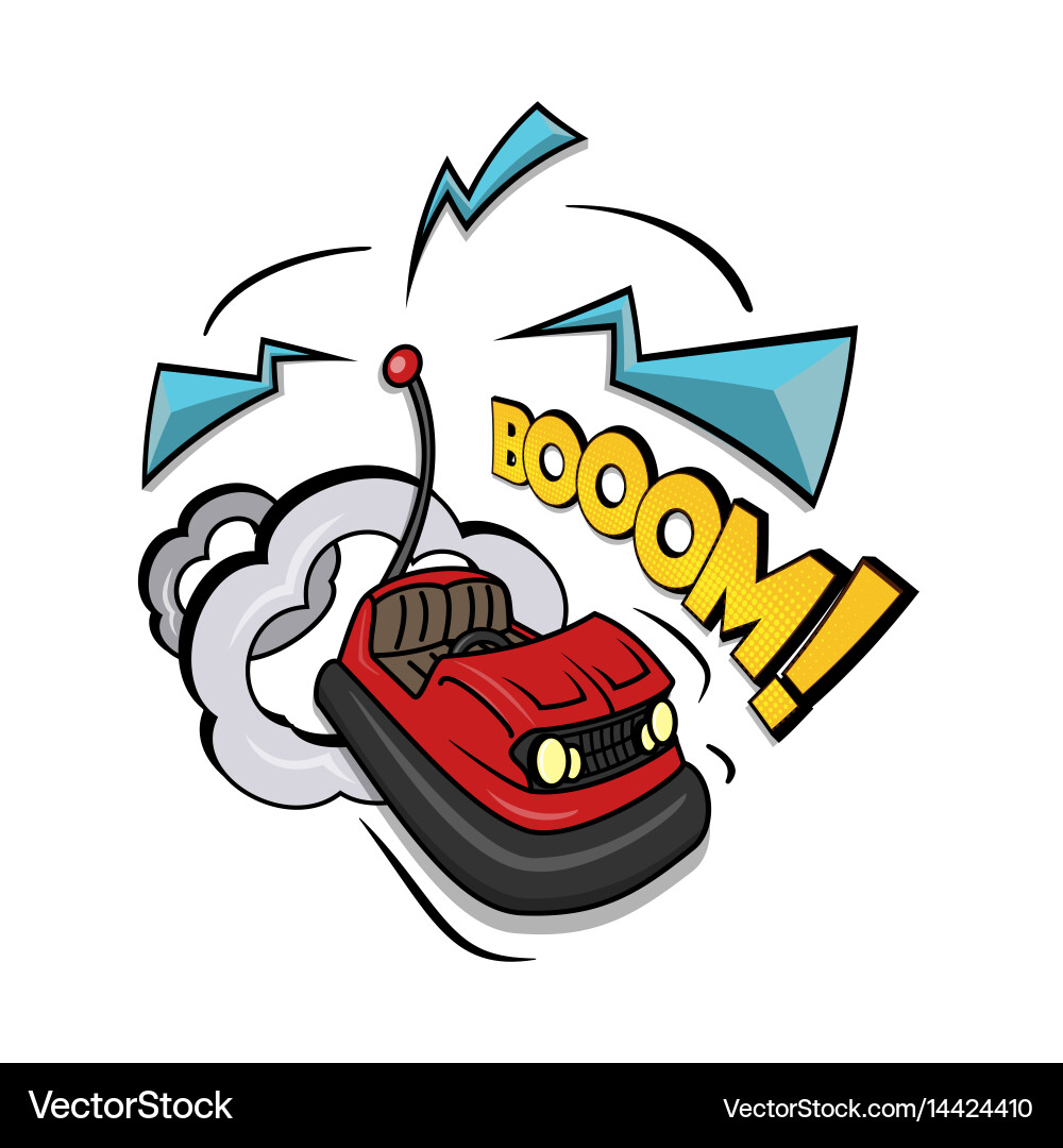 Crazy bumper a car isolated Royalty Free Vector Image