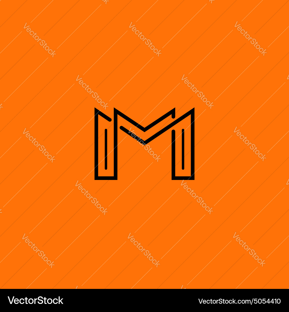 Two letter M monogram style mockup logo design Vector Image