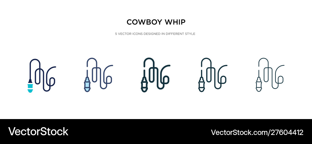 Cowboy whip icon in different style two colored Vector Image