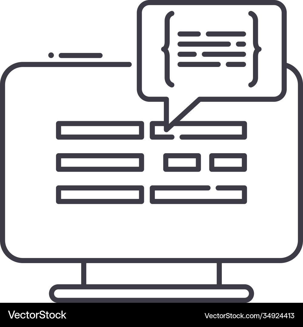 Languages icon linear isolated thin Royalty Free Vector