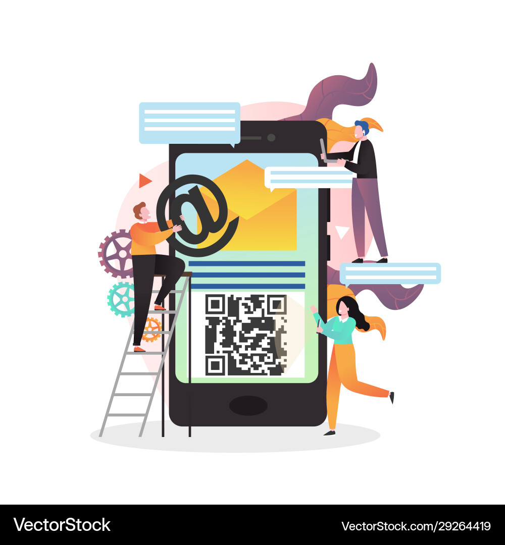 Contact us concept for web banner website Vector Image