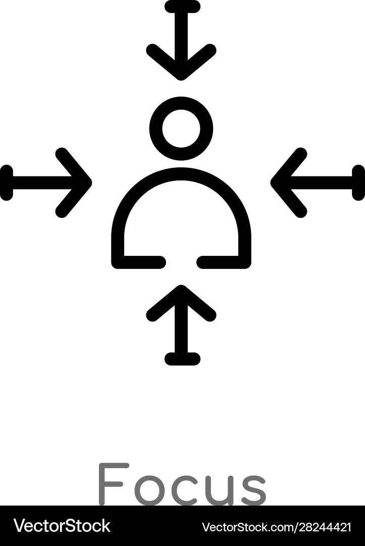 Outline focus icon isolated black simple line Vector Image