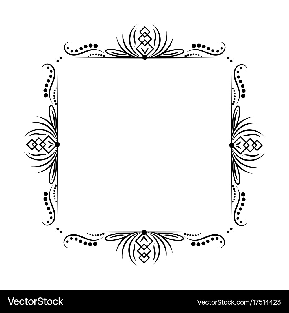 Vintage black outline classic frame Royalty Free Vector