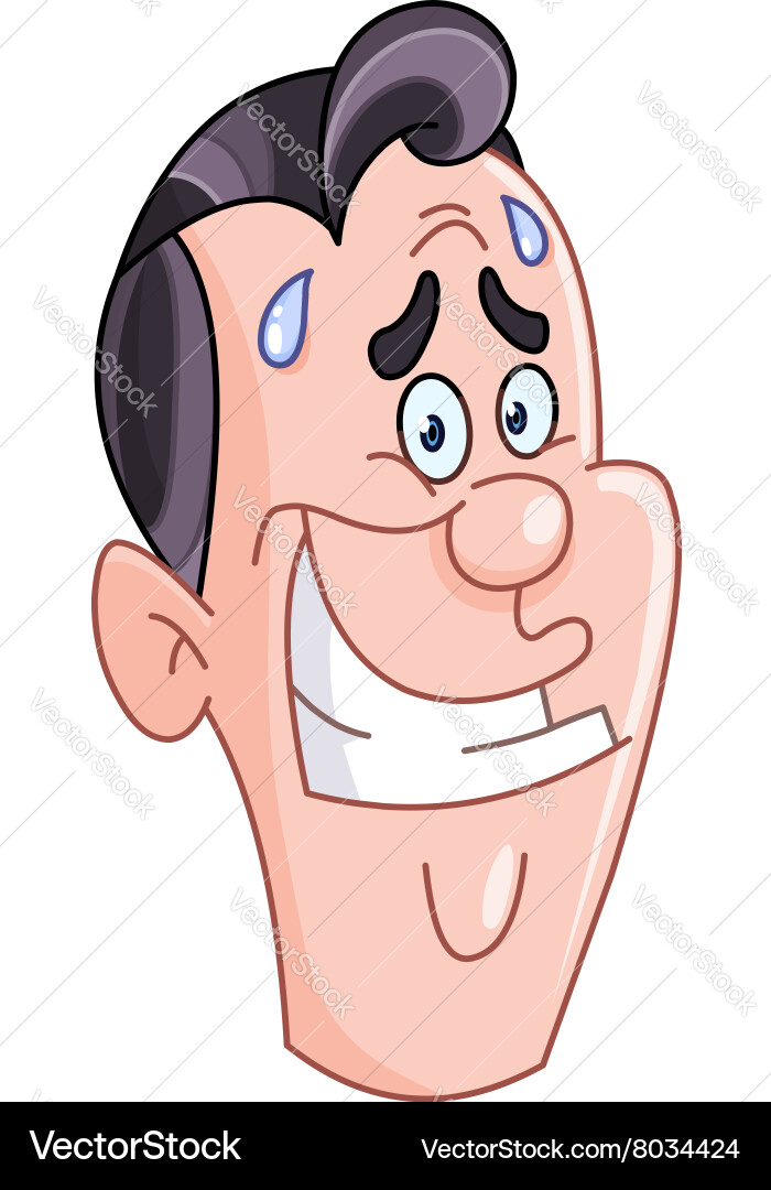 Embarrassed man face Royalty Free Vector Image