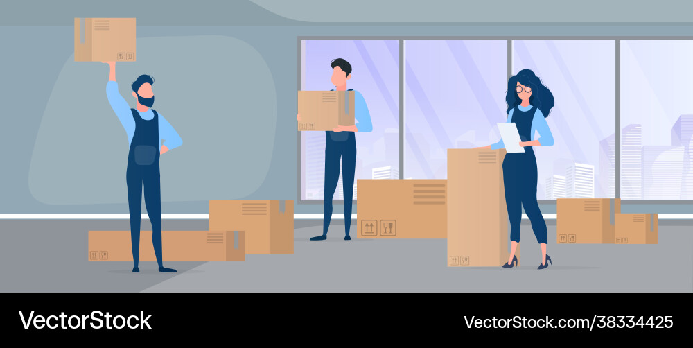Moving home office relocation to a new location Vector Image