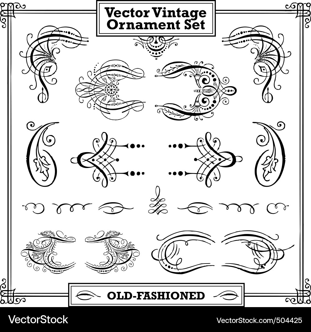 Vector vintage ornament set Royalty Free Vector Image