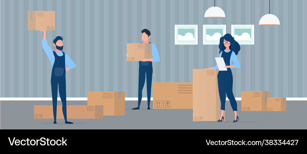 Moving home office relocation to a new location Vector Image
