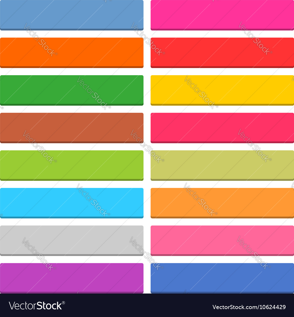 Flat blank web icon color rectangle button Vector Image