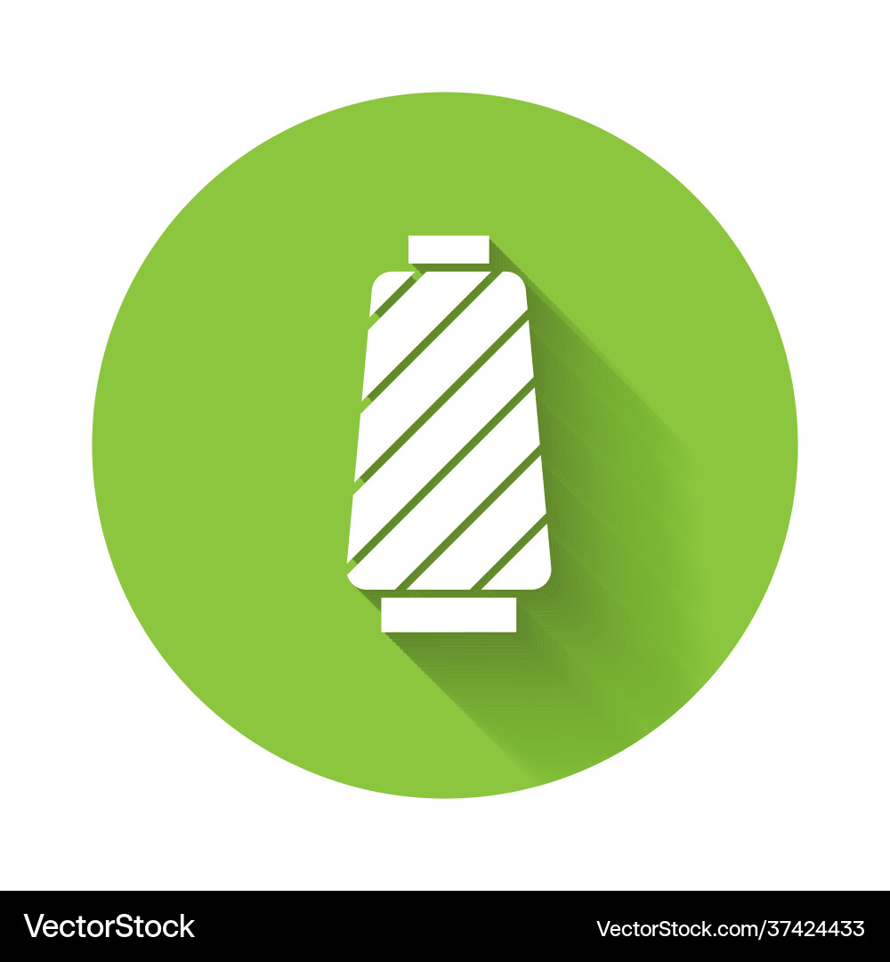 White sewing thread on spool icon isolated Vector Image