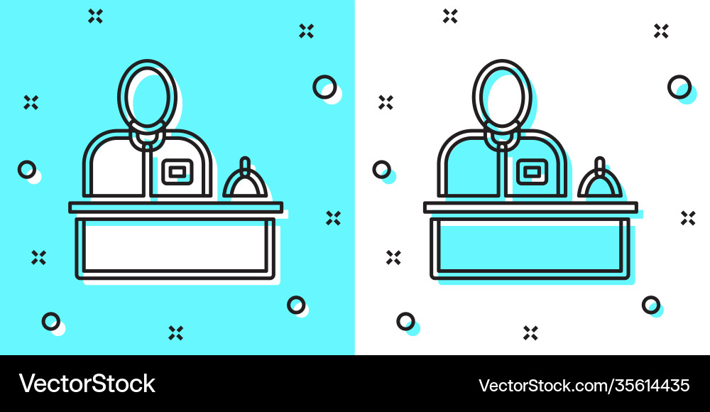Black line receptionist standing at hotel Vector Image