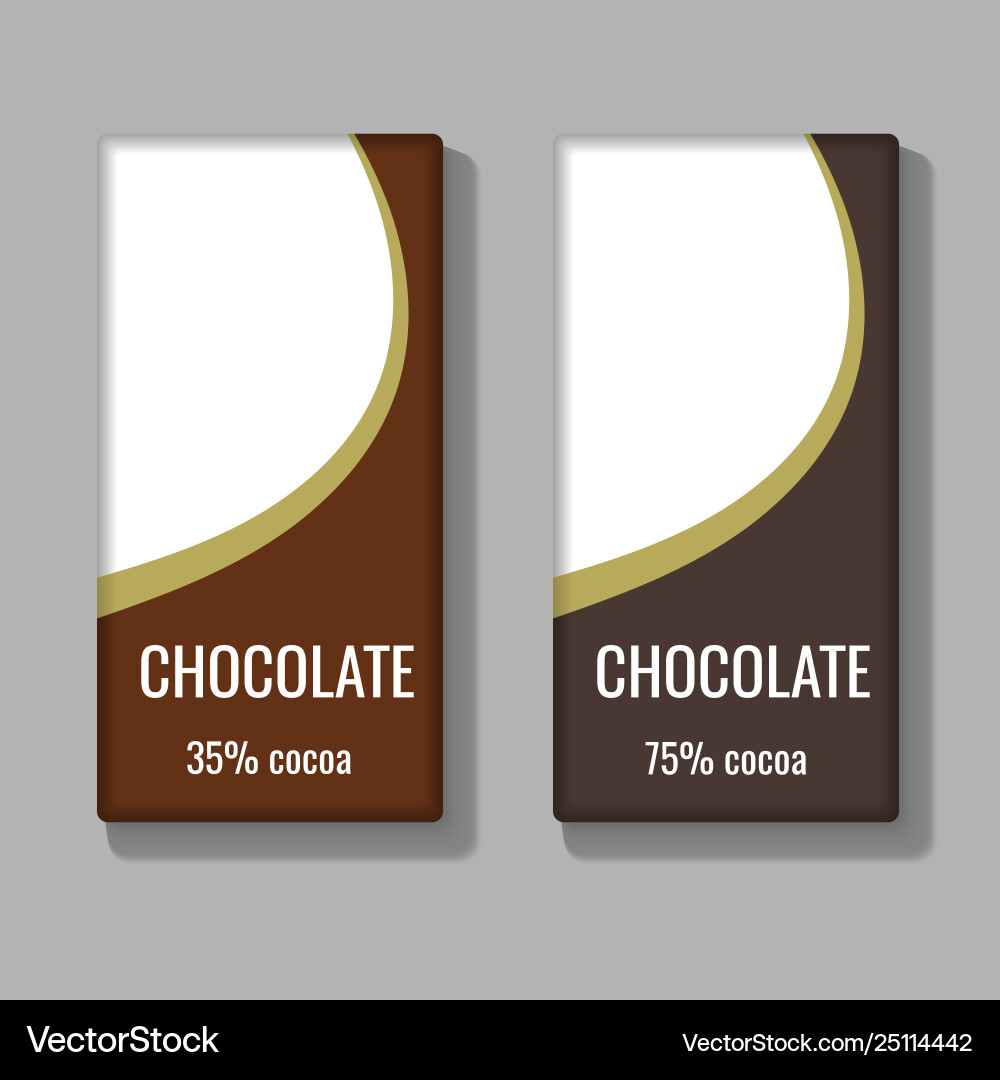 Realistic chocolate bar package template Vector Image