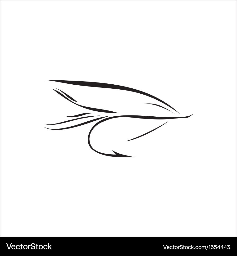 Fly-fishing on white background Royalty Free Vector Image