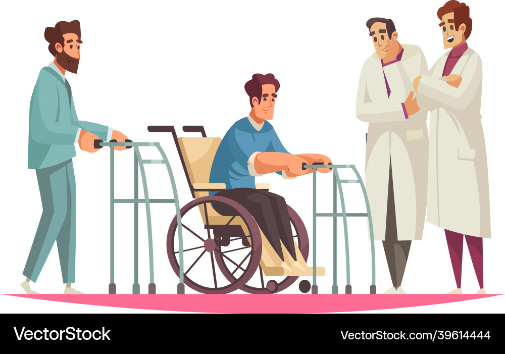 Cartoon physiotherapy composition Royalty Free Vector Image