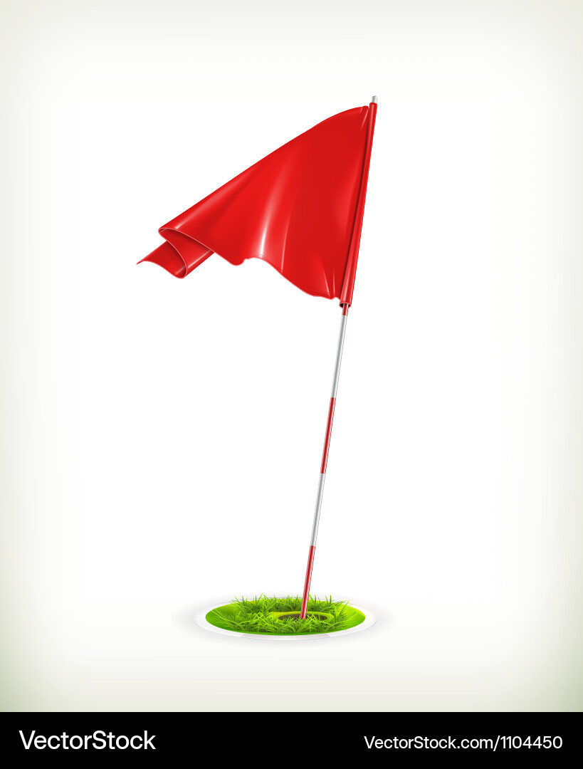 Red golf flag Royalty Free Vector Image - VectorStock