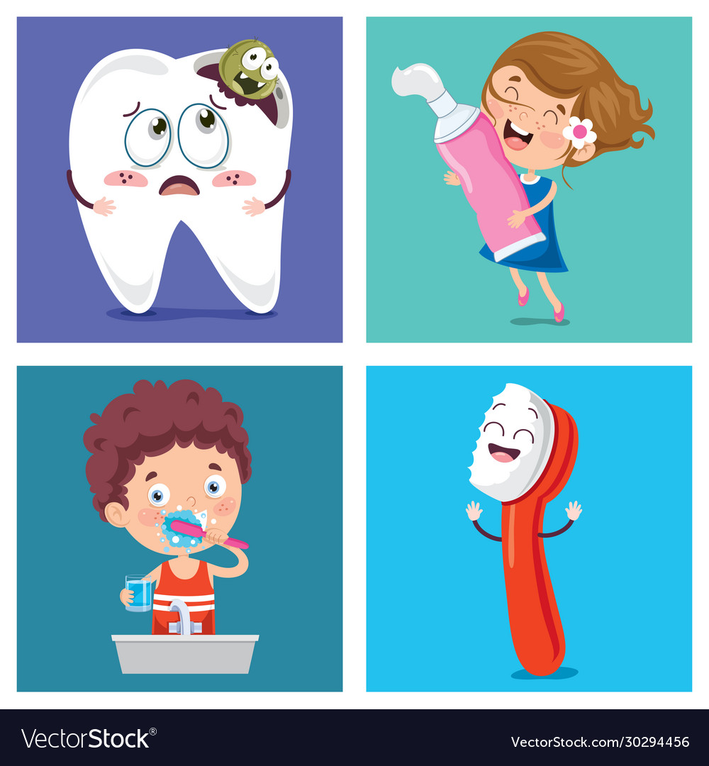 Brushing teeth concept Royalty Free Vector Image