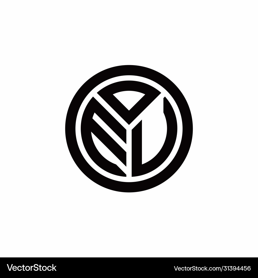 Ev monogram logo with circle outline design Vector Image