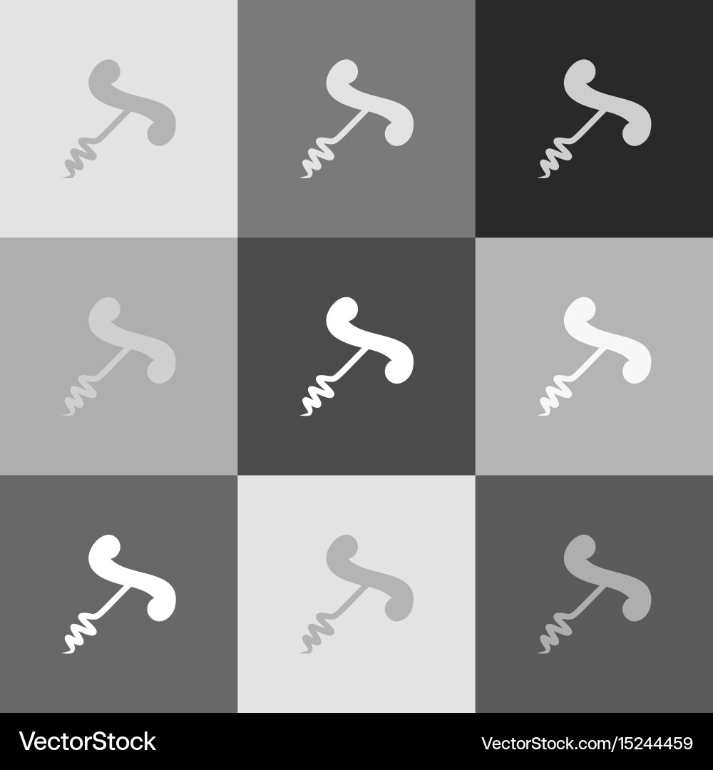 Corkscrew sign grayscale Royalty Free Vector Image