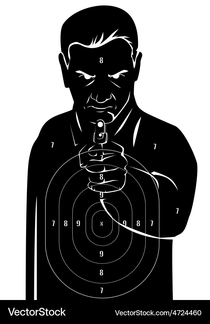 Black human target Royalty Free Vector Image - VectorStock