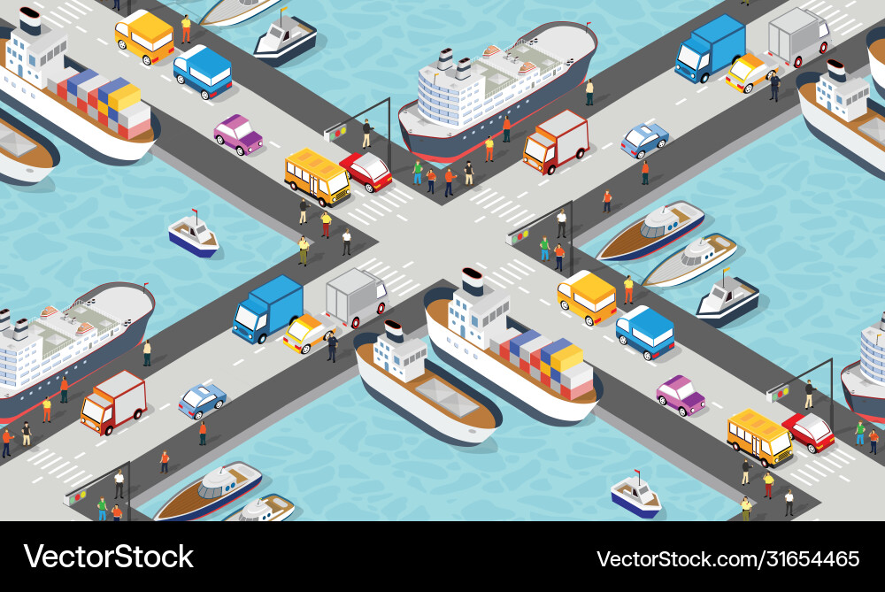 Seamless industrial city map pattern isometric Vector Image