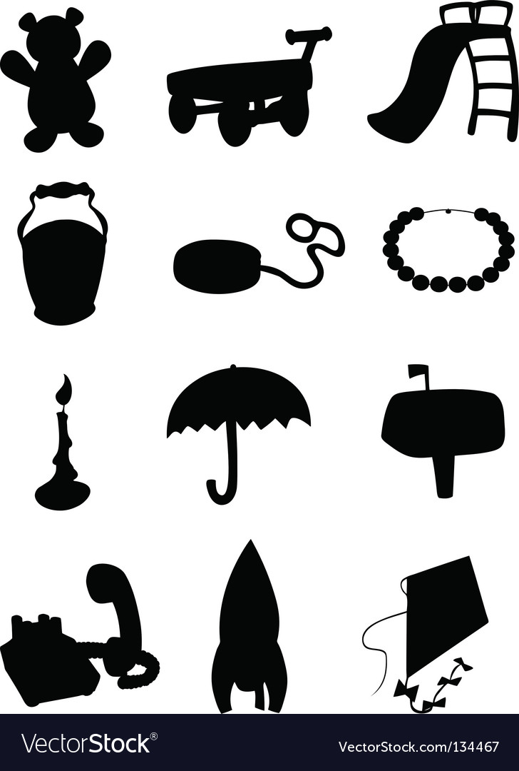 Object silhouettes Royalty Free Vector Image - VectorStock