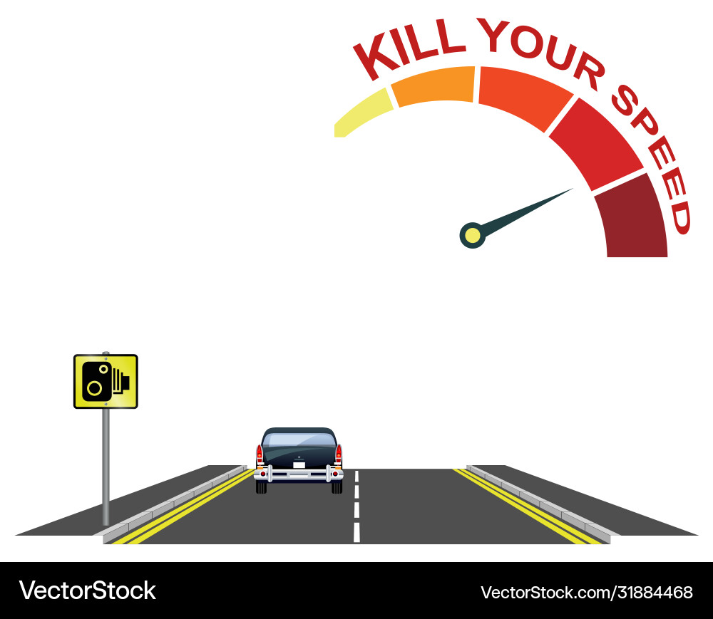 Road traffic kill your speed message Royalty Free Vector