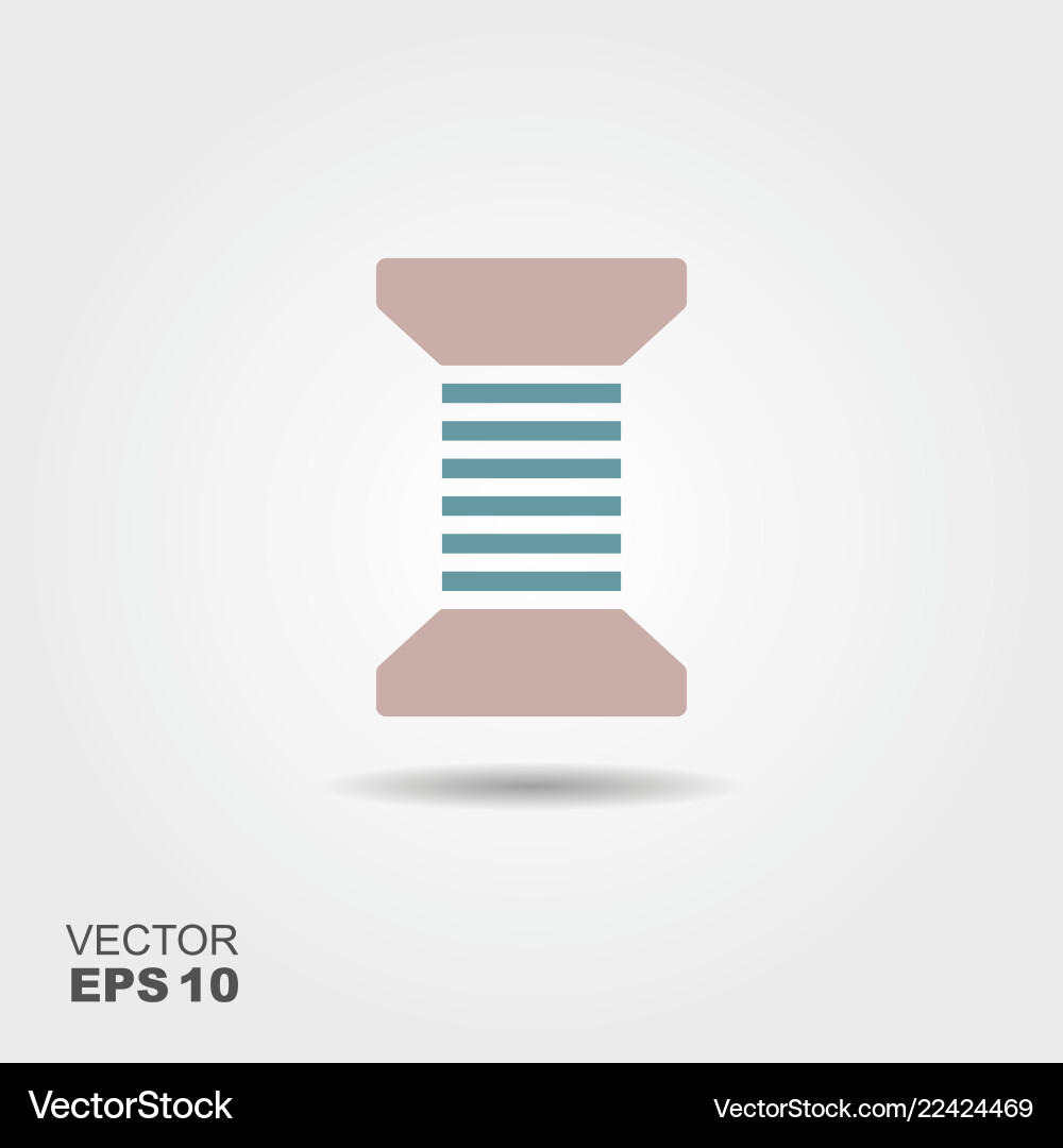 Spool thread icon in flat style Royalty Free Vector Image